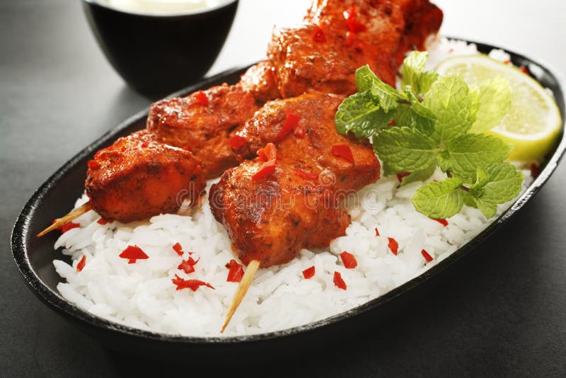 Chicken Tikka and Rice stock photo. Image of foods, tikka - 116512370