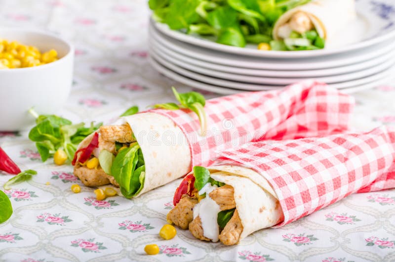 Chicken tortilla cones stock image. Image of mexican - 62608067