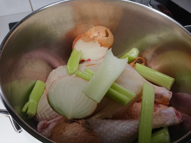 Chicken turkey in pot stock image. Image of butcher - 106964033
