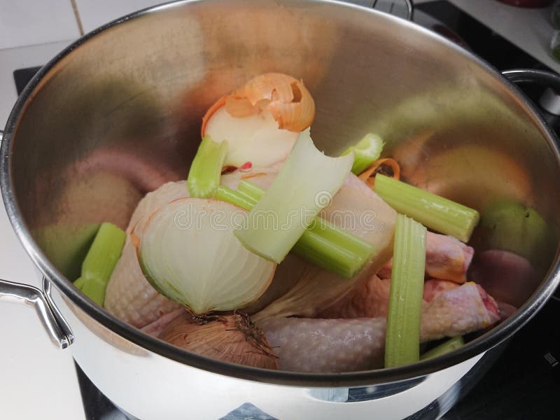 Chicken turkey in pot stock photo. Image of herb, brine - 106964086