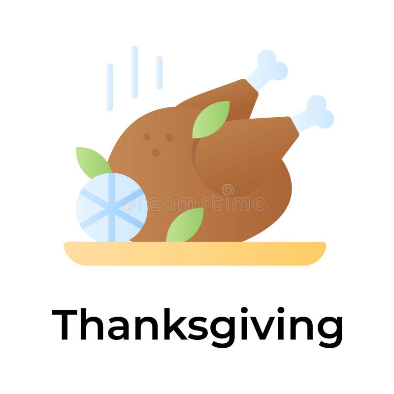 Chicken Turkey Vector Design, Thanksgiving Holiday Celebration Icon ...