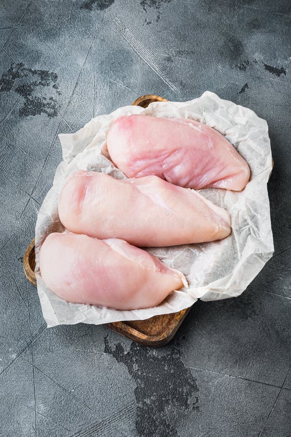 Chicken Uncooked Meat on Grey Background Stock Photo - Image of meat ...