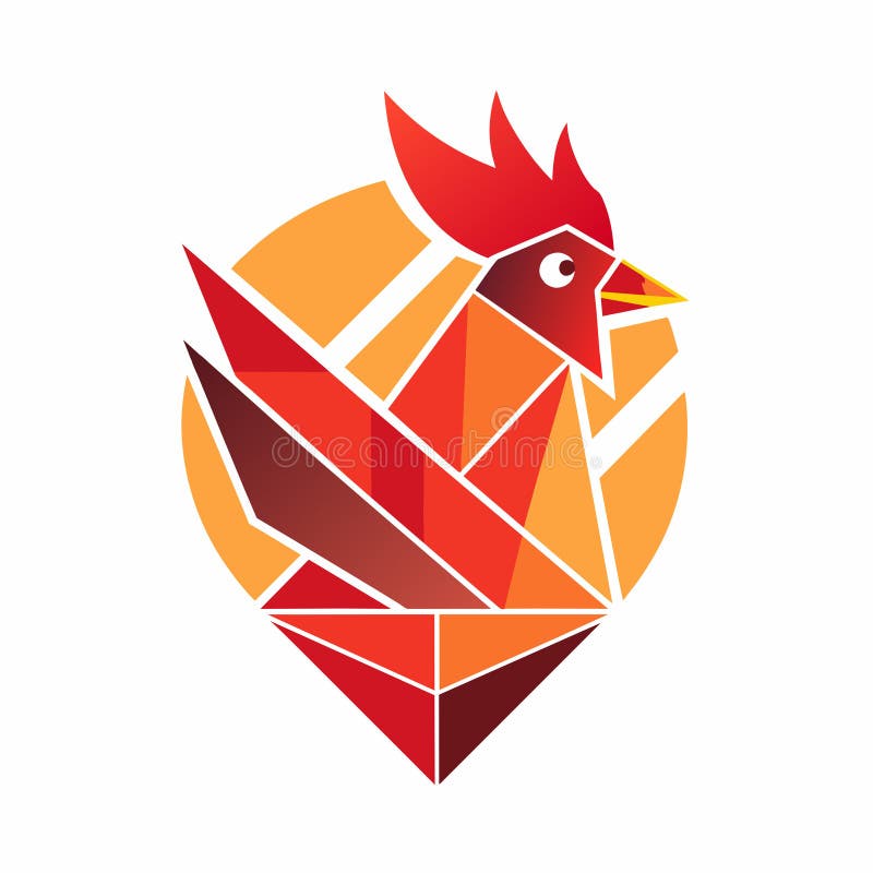 A Chicken with Various Geometric Shapes on Its Head, Creating a Unique ...