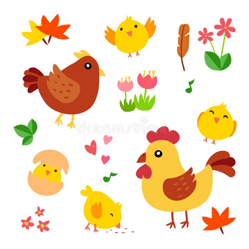Chicken Vector Character Design Stock Vector - Illustration of friendly ...