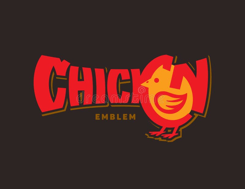Chicken vector emblem stock vector. Illustration of logotype - 119340799