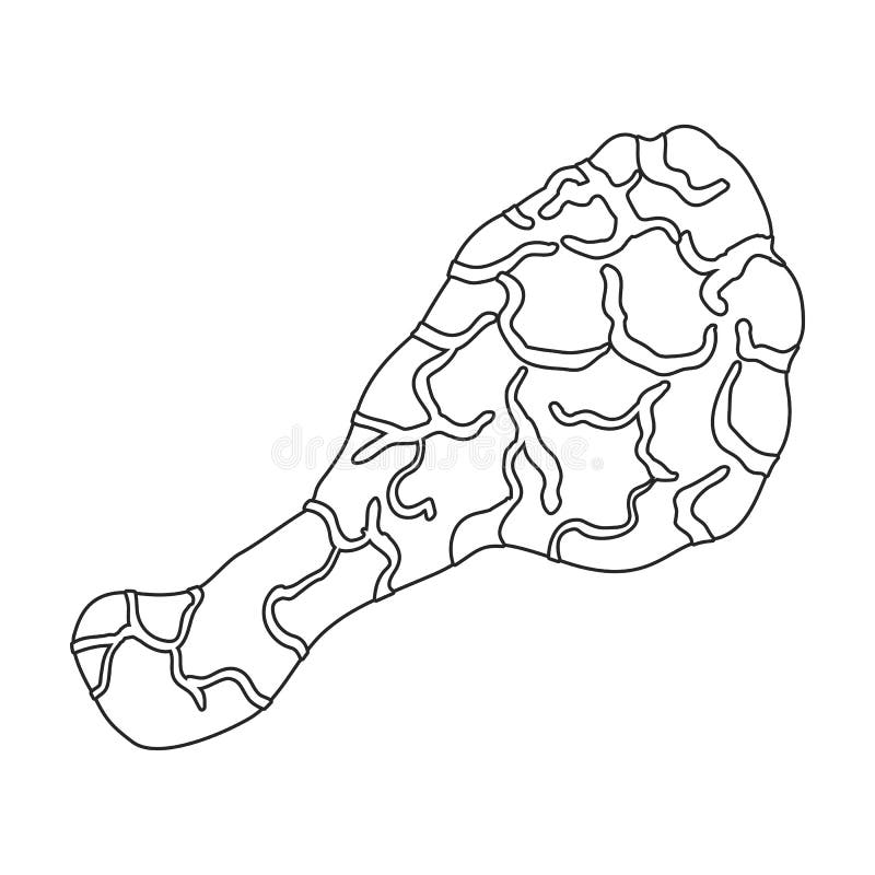 Chicken Vector Icon.Outline Vector Icon Isolated on White Background ...