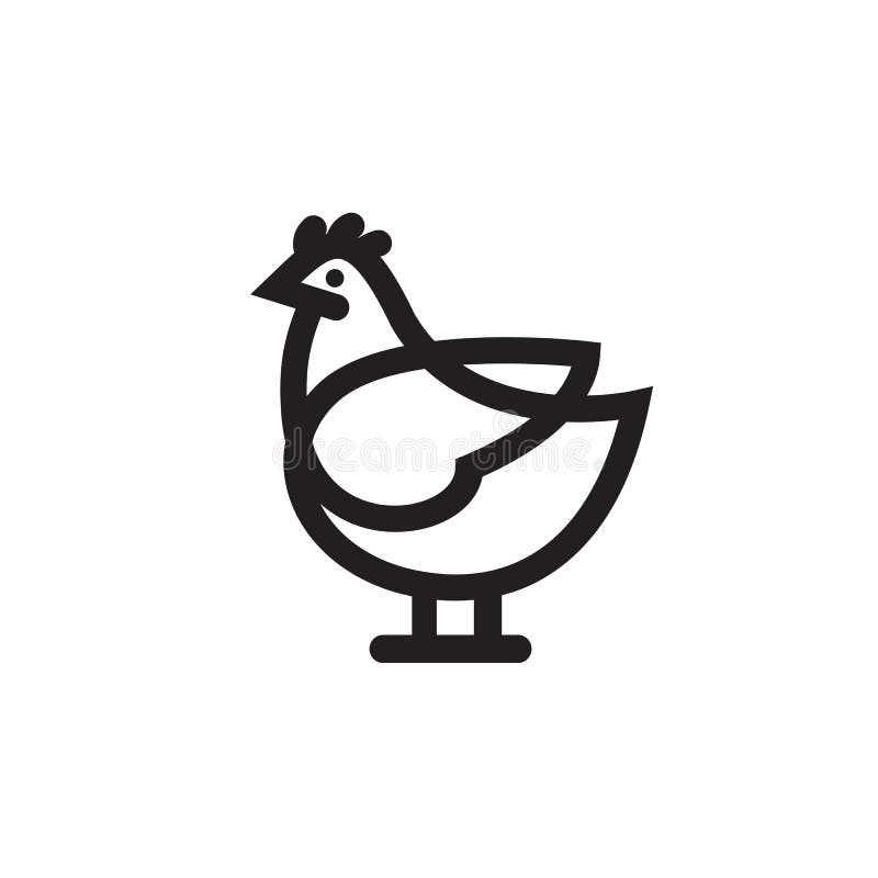 Chicken vector icon stock vector. Illustration of animal - 95750156