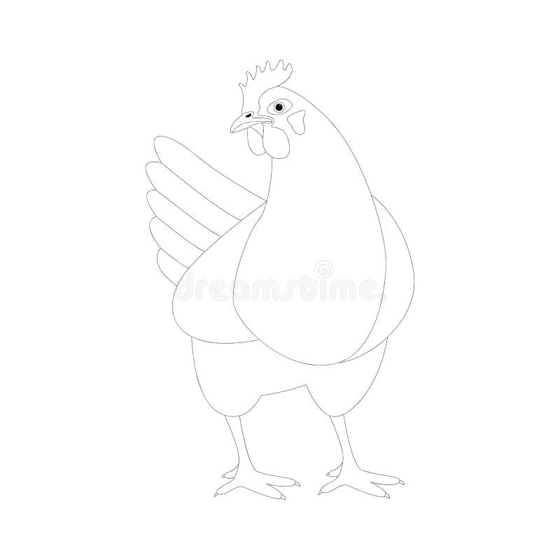 Chicken Vector Illustration Flat Style Profile Side Stock Vector ...