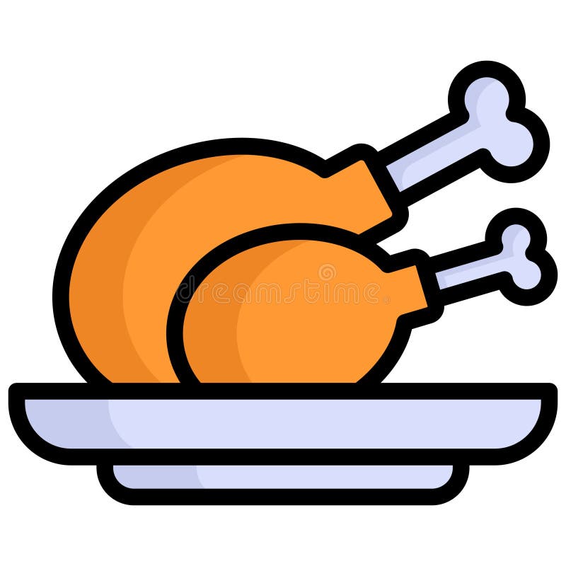 Chicken Vector Outline Colored Icon. Modern Colored Outline Symbols ...