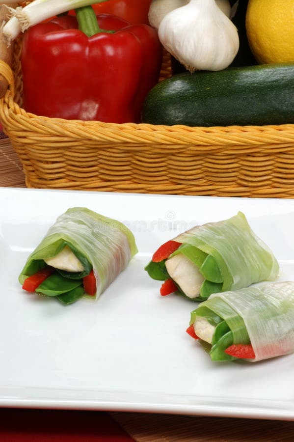 Chicken and Vegetable Bundles Stock Image - Image of health, carrot ...