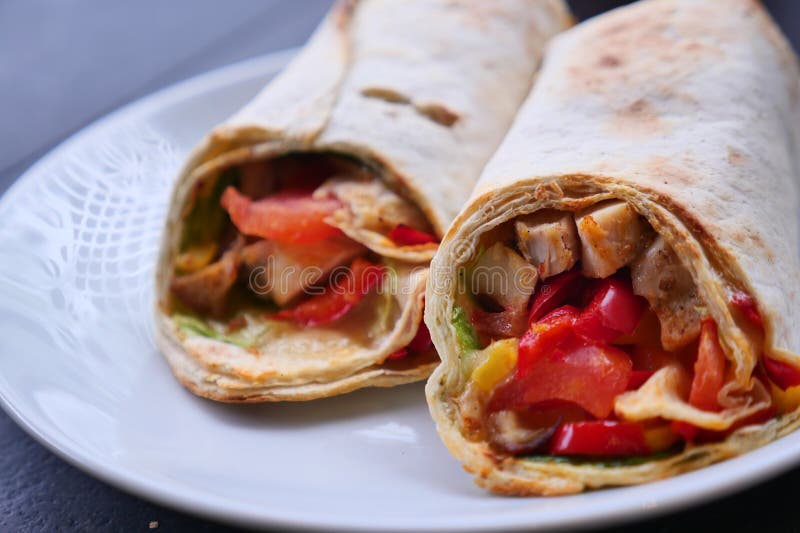 Close Up of Vegetable Roll on Table at Cafe Stock Image - Image of ...