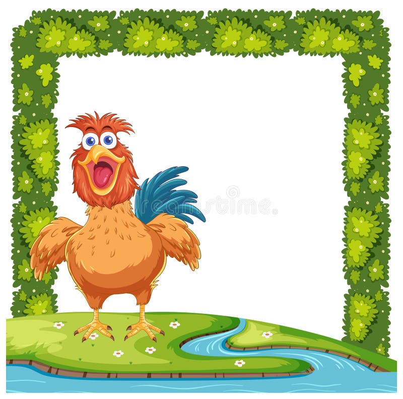 Chicken with a Water Stream Frame Stock Vector - Illustration of ...