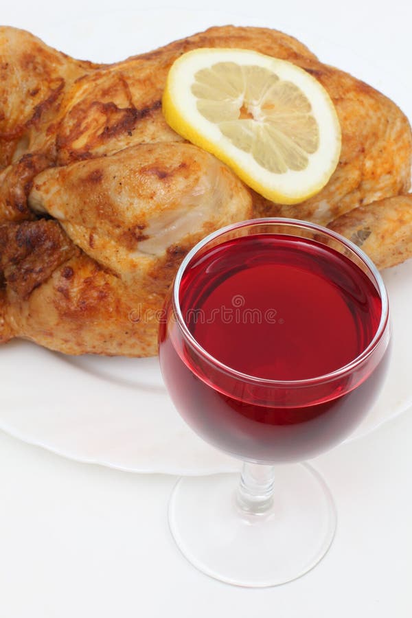 Chicken and wine stock photo. Image of fruit, diet, fresh - 28587716