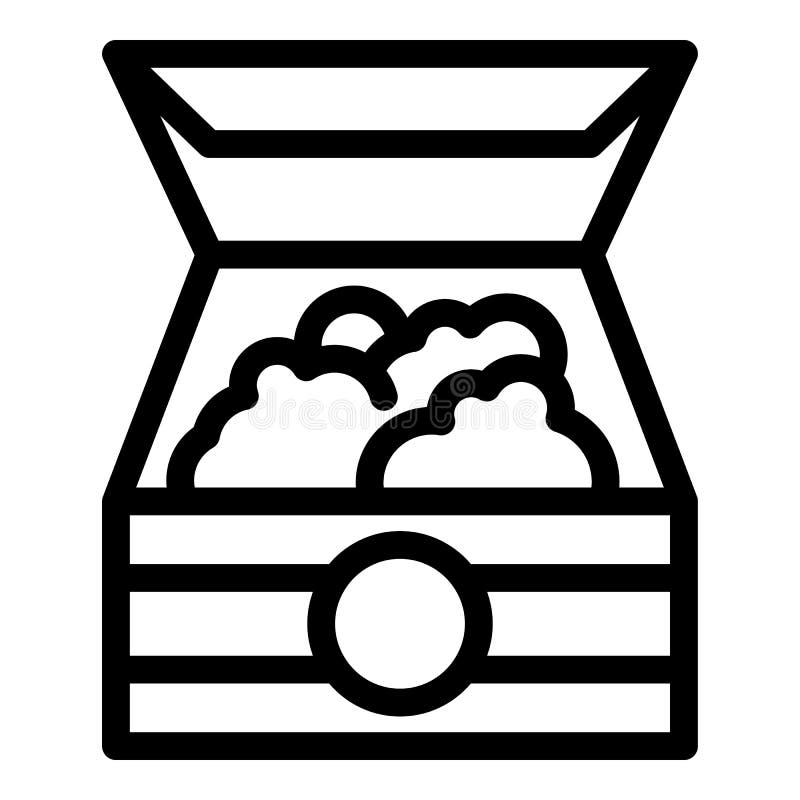 Chicken Wing Box Icon Outline Vector. Hot Food Stock Vector ...