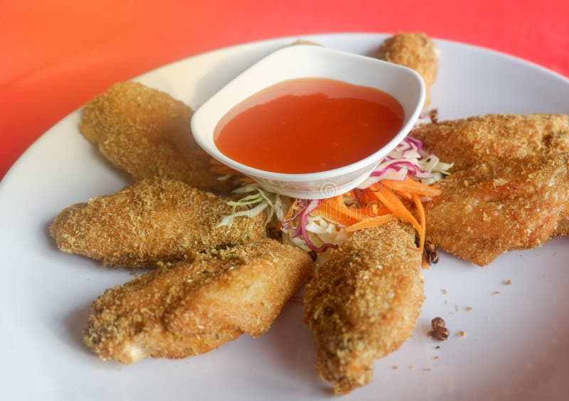 Chicken Wing Fried in Plate Stock Image - Image of snack, calories ...