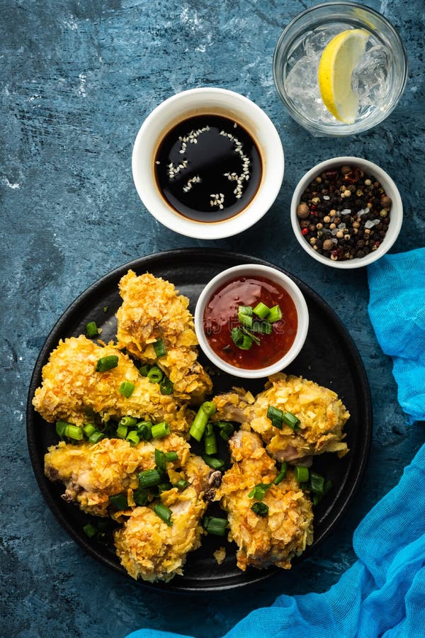 Chicken Wings in Breading. Deep Fried Chicken Wing Stock Photo - Image ...