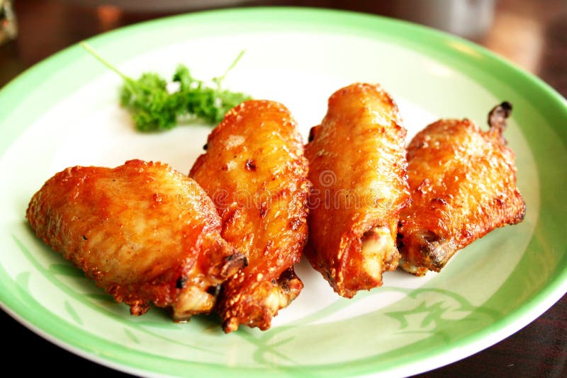 Chicken wings in plate stock photo. Image of baked, fast - 5845626