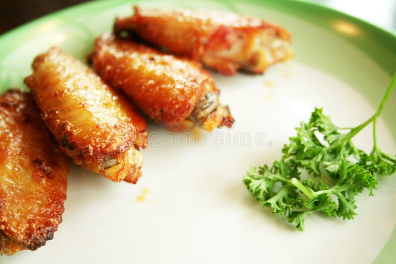 Chicken wings in plate stock image. Image of plate, white - 5845663