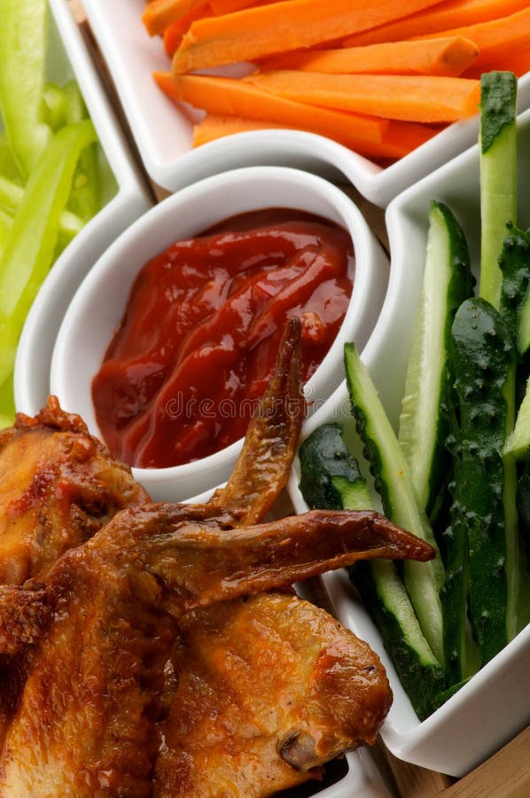 Chicken Wings and Snacks stock image. Image of pepper - 27215219