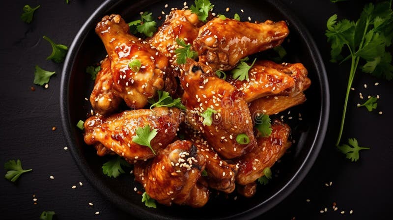 Chicken Wings. Traditional Asian Recipe Stock Illustration ...