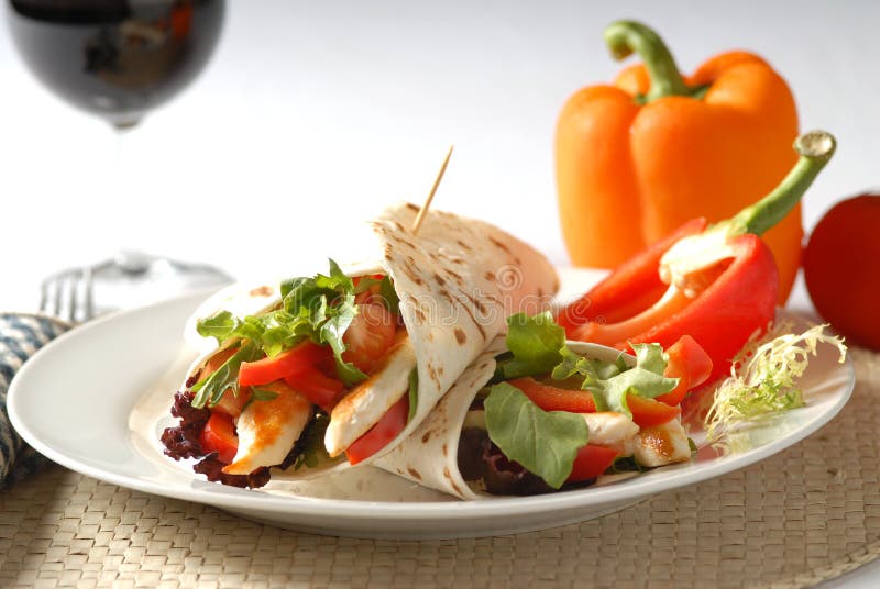 Ham and Salad Wrap 2 stock image. Image of mayo, ingredients - 2084993