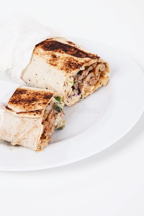 Photo of Chicken Wrap on Plate Stock Image - Image of chicken, gourmet ...