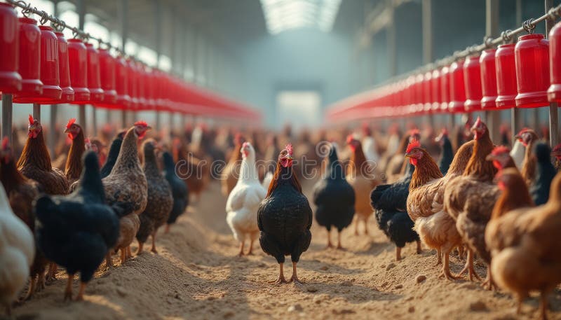 Chickens in a Crowded Poultry Farm Stock Photo - Image of poultry ...