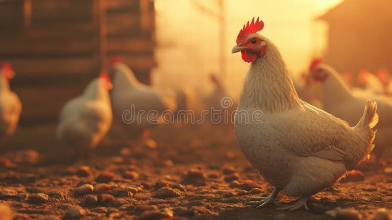 Chickens on Dirt Field stock image. Image of earth, outdoors - 378325603