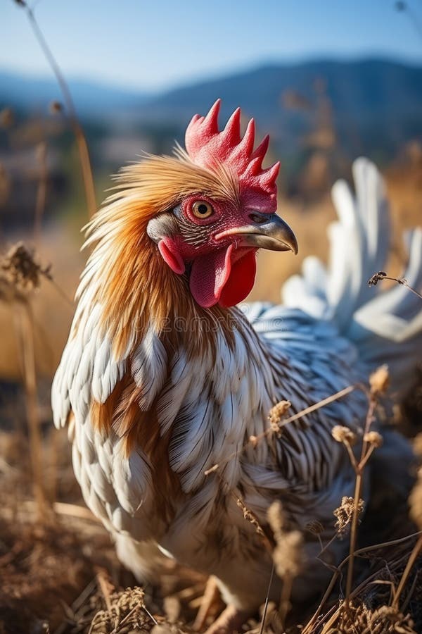 Chickens in a Farm Field Created with Generative AI Technology Stock ...