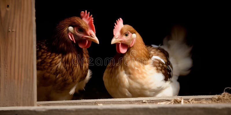 Chickens on an Organic Farm, Generative AI Stock Illustration ...
