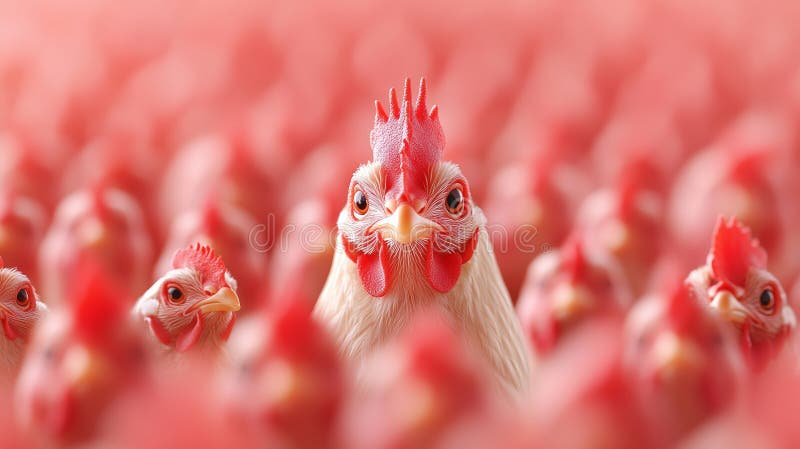 Chickens in a Vibrant Farm Setting Captured Up Close for Display Stock ...
