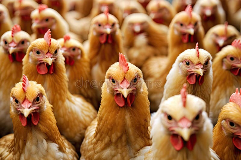 Chickens Waiting To Be Fed Up Stock Illustration - Illustration of ...