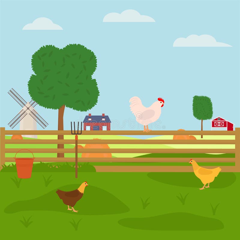 Chickens Fence Stock Illustrations – 308 Chickens Fence Stock ...