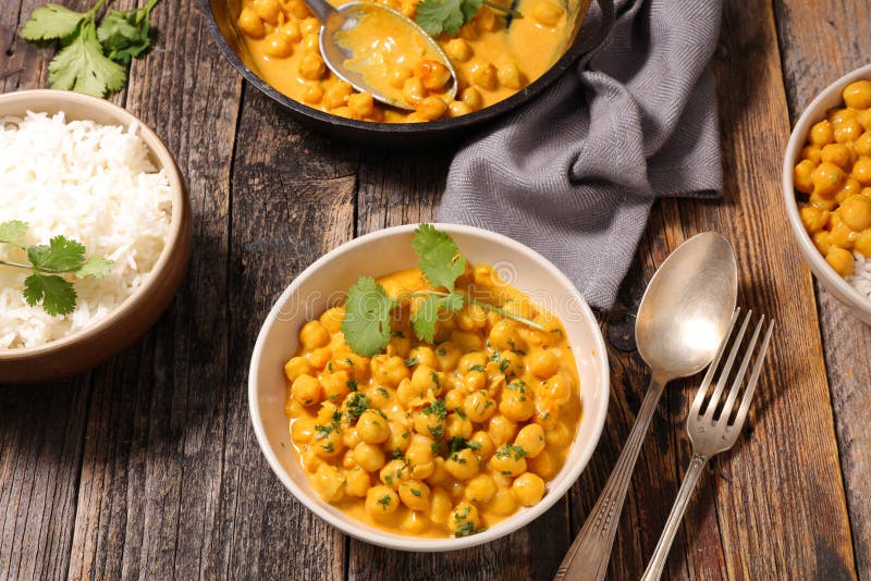Chickpea with cream stock photo. Image of curry, traditional - 72282098