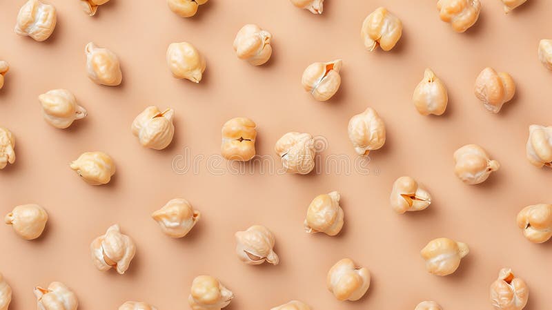 Chickpeas Arranged in a Random Pattern on Beige Background, Top View ...