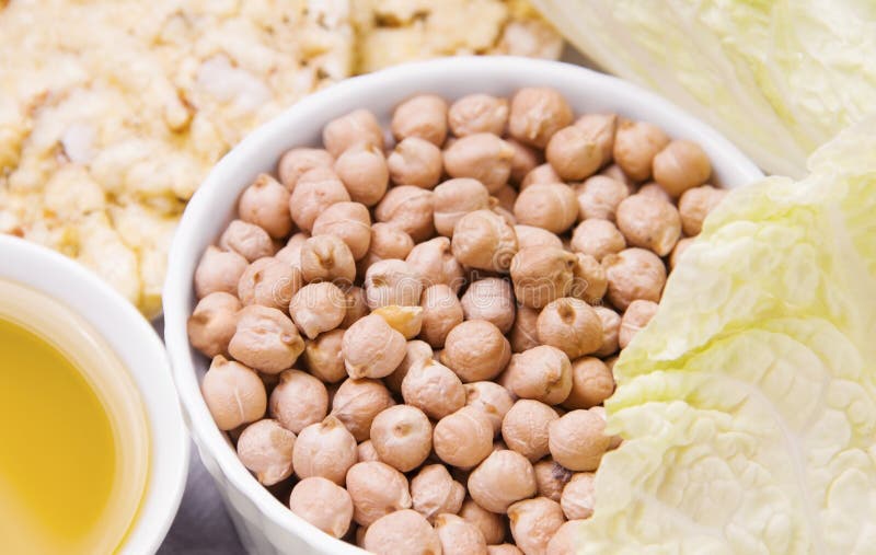 Chickpeas Close Up in the Air on a White Background Stock Photo - Image ...