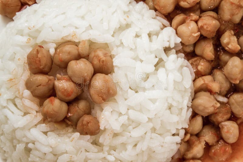 Chickpeas Served with Rice stock image. Image of peas - 37814523