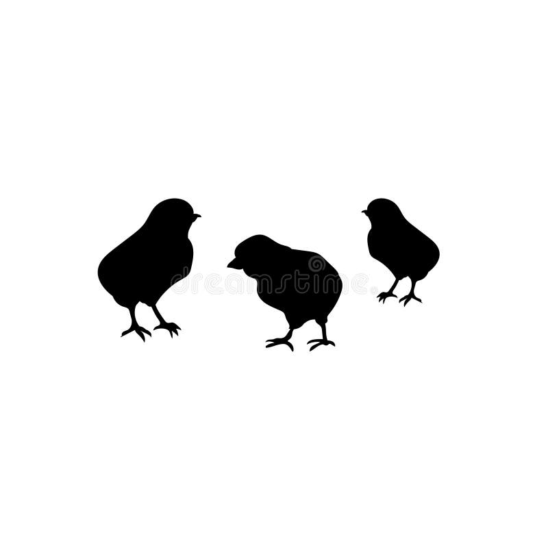 Chicks Black Silhouette Vector Illustration Stock Vector Illustration Of Design Farm 273981285