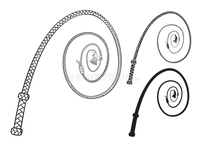 Chicote de couro trançado ilustração do vetor. Ilustração de cinta ...