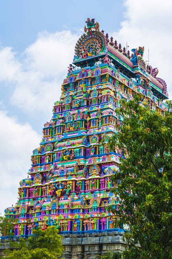 Chidambaram Lord Siva Temple Tower Stock Image - Image of blue, temples ...