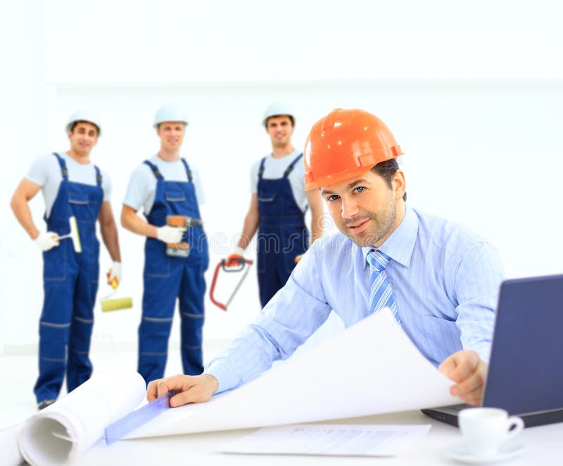 Chief Architect Talking with His Team about New Business Park Stock ...