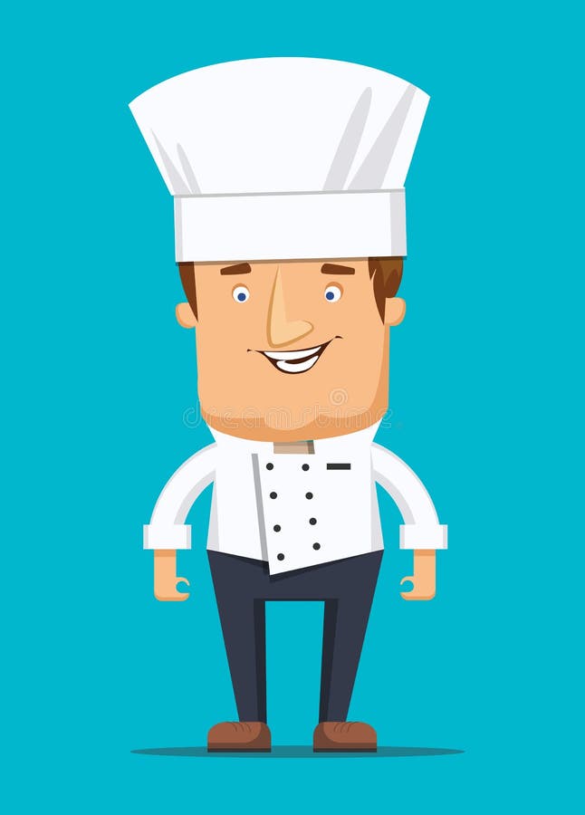 Chief Chef Cook in Kitchen Luxury Restaurant in Uniform Illustration ...