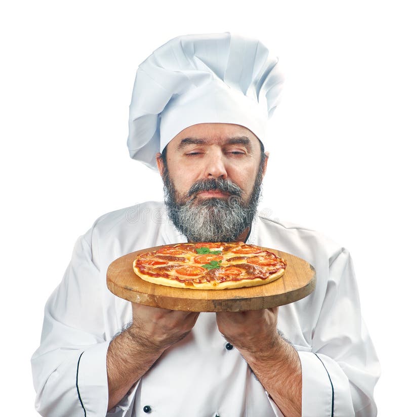 Chief Cook Holding Pizza Napoletana Stock Image - Image of chef, pizza ...