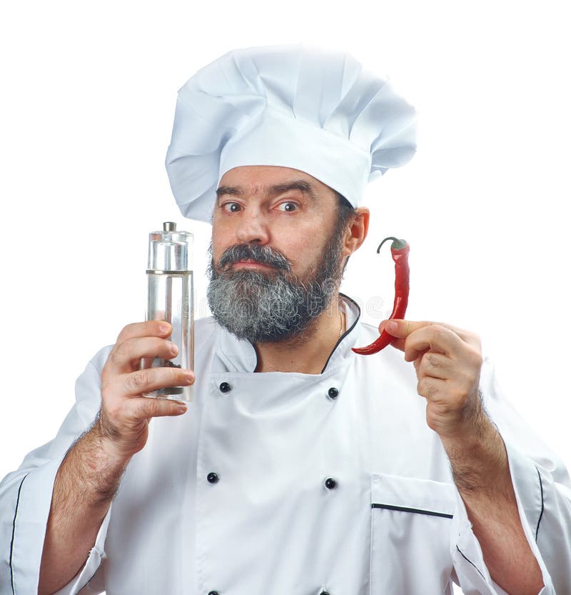 Chief cook holding spice stock image. Image of attractive - 91805785