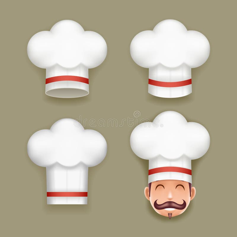 Chief Cook Toque Cuisine Realistic Hat Design Template Vector ...