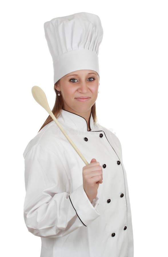 Chief Cook Handing a White Plate Stock Image - Image of confident ...