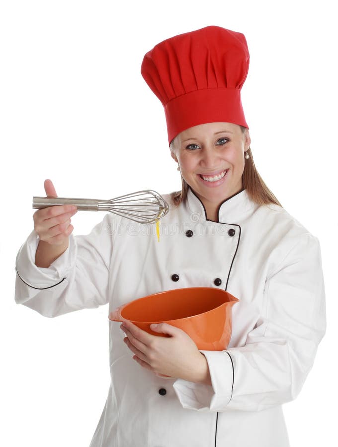 Chief cook woman stock image. Image of blond, whisk, white - 13219875