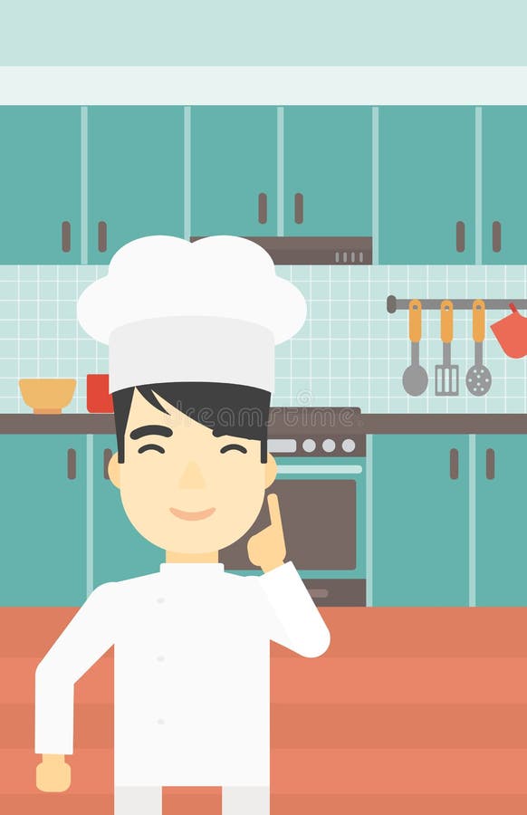 Chief Cooker Having Idea Vector Illustration. Stock Vector ...