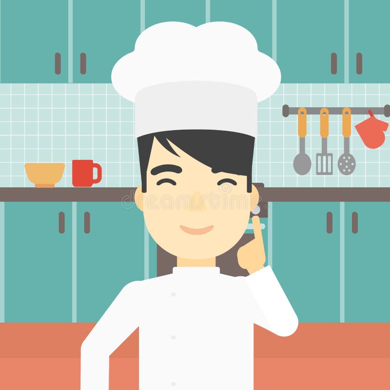 Chief Cooker Having Idea Vector Illustration. Stock Vector ...