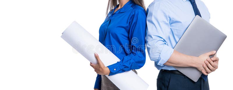 Chief Engineer and Architect in Hardhat on White. Safety Business. Data ...